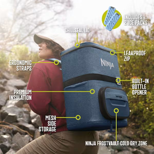 Ninja FrostVault Go 23 litre 36-can Backpack Soft Cooler - Lakeshore B ...