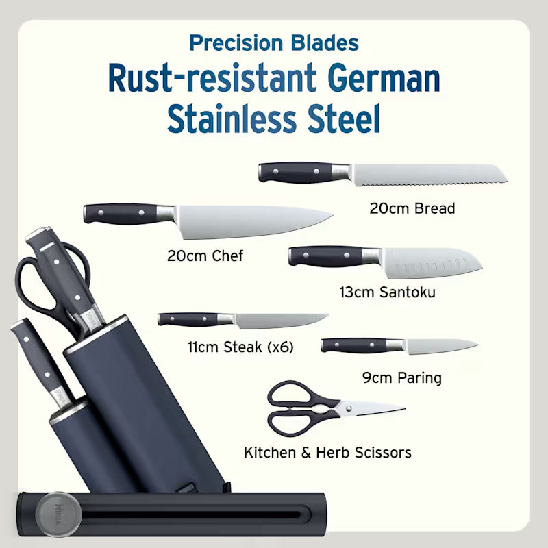Ninja StaySharp 13-Piece Knife Block Set & Removable Sharpener - Black ...